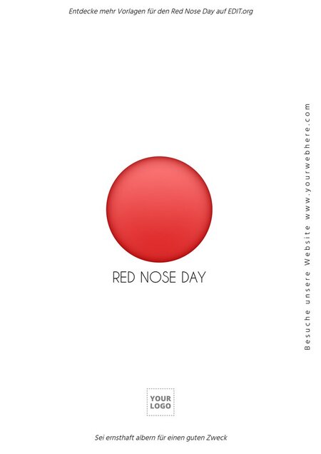Bearbeitbare Designs zum Red Nose Day, um Spenden zu sammeln