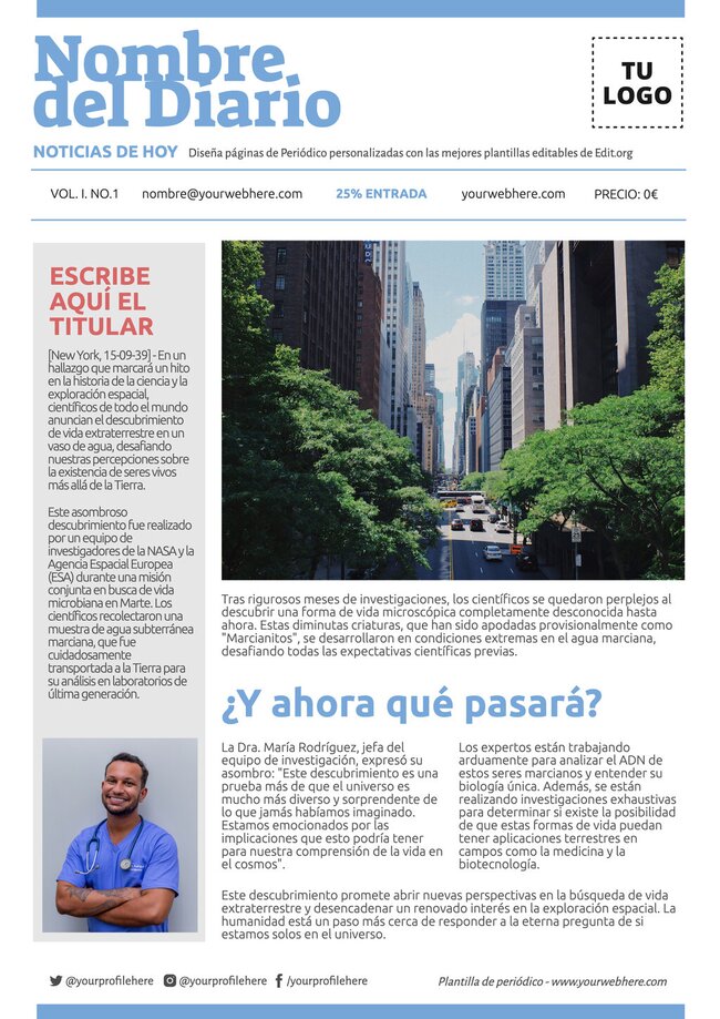 Plantillas para hacer Periódicos gratis y descargar