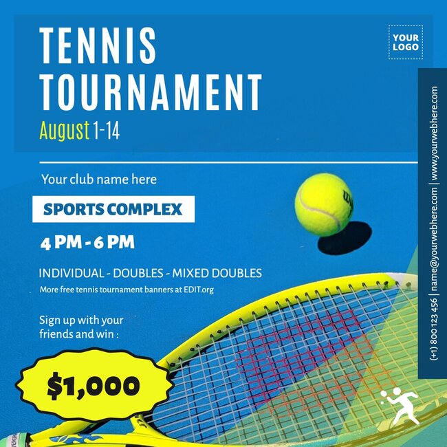 Printable Tennis flyer designs online