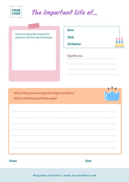 Free Editable Biography Templates