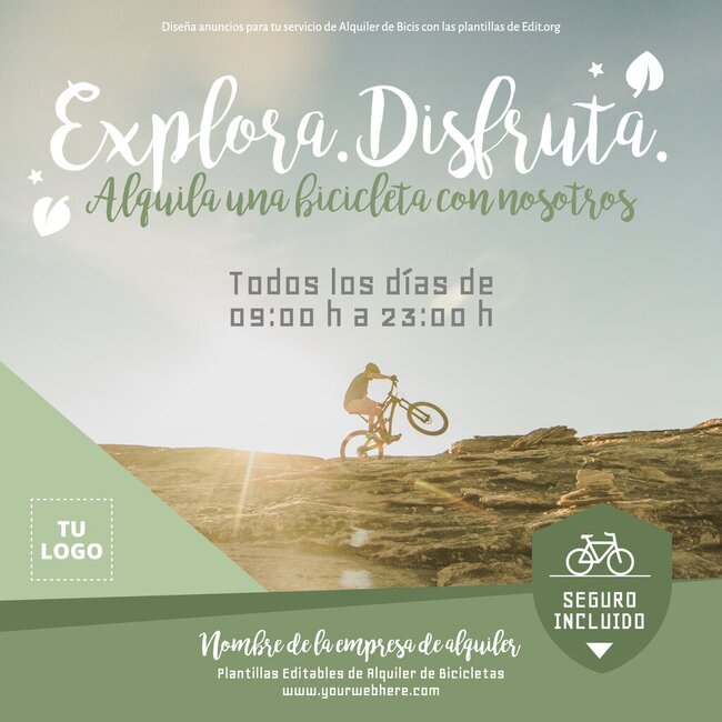 Alquiler de Bicicletas: crea carteles con plantillas online