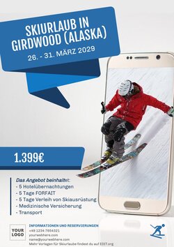 Promo Designs für Skiausflüge und Skikurse