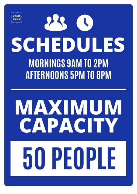 Maximum capacity posters and templates