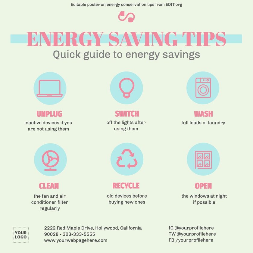 Customize Energy Conservation Poster Templates Customize Energy Conservation Poster Templates