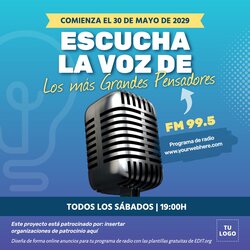 Diseña flyers para Programa de Radio con plantillas editables