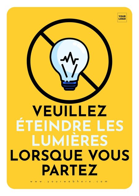 Personnalisez gratuitement des panneaux éteignez les lumières