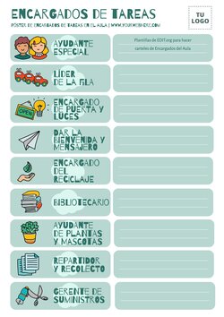 Carteles de Encargados de Clase para editar