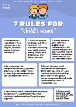 Create Posters with Rules for Teenagers at Home