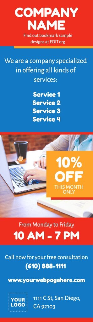 Free bookmark templates online