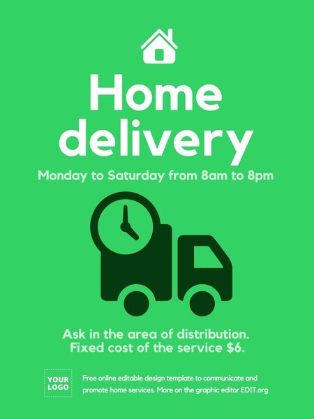 Home delivery poster design templates