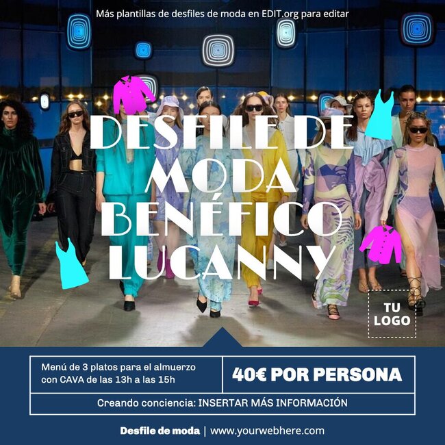 Flyers para Desfiles de Moda editables gratis