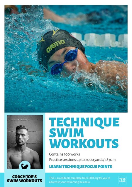 Create Swimming Lessons Ads with Free Templates