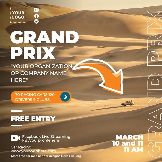 Free Car Racing banner templates