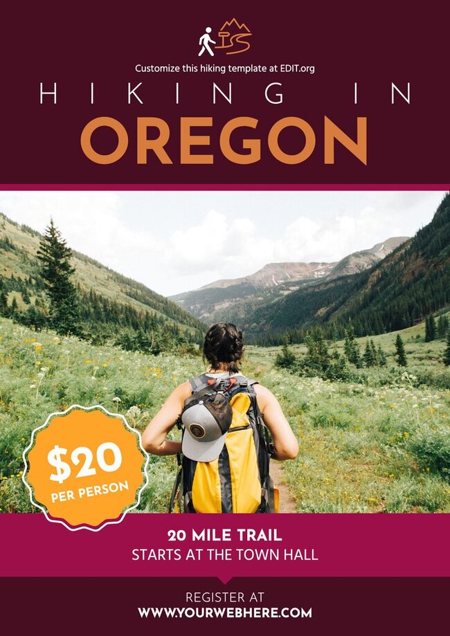 Hiking flyer templates to customize online