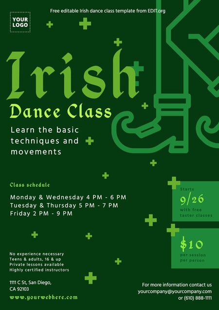 Make a dance class flyer or poster
