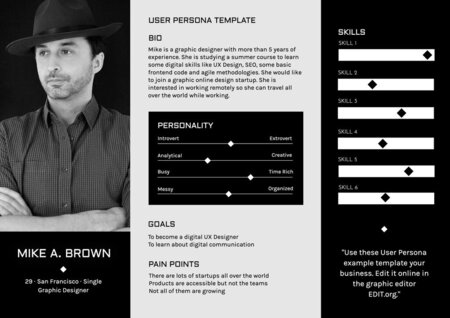 User Persona Online Editable Templates and Examples