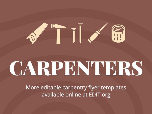Create a free carpentry flyer and your own business cards templates