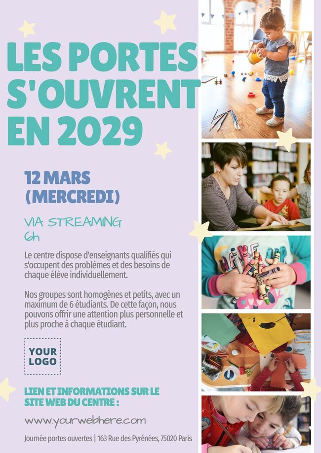 Modèles d'affiches pour la journée portes ouvertes des écoles