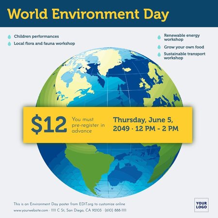 Free World Environment Day customizable templates