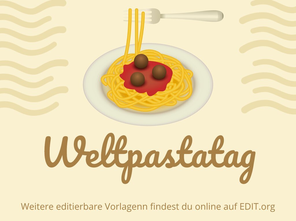 Entwirf kostenlose Banner für den Welt-Pasta-Tag
