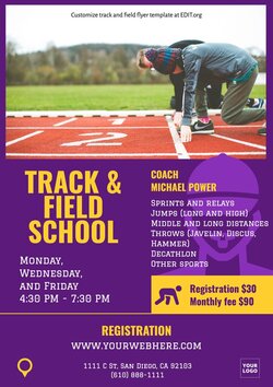 Customize track and field posters and banners