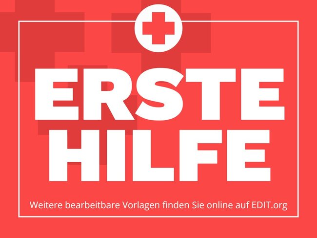 Druckbare Erste-Hilfe-Poster zum online bearbeiten