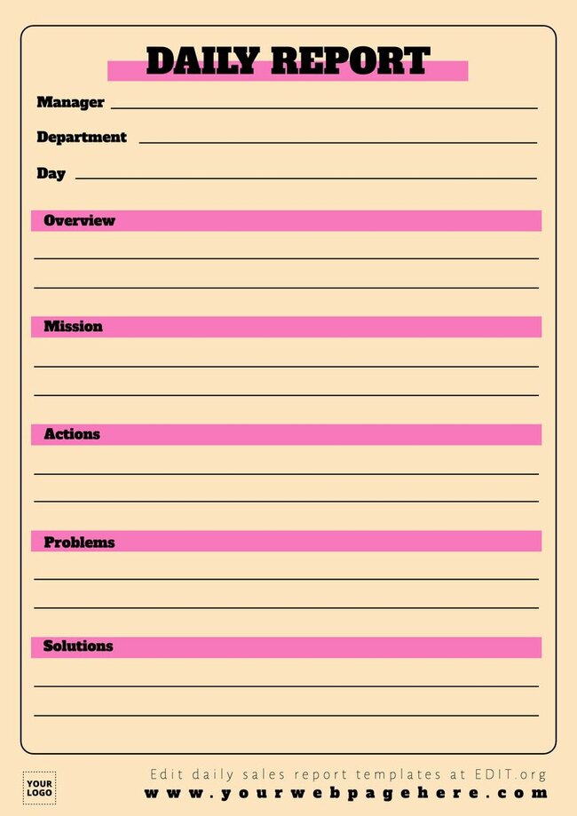 Editable Report Templates