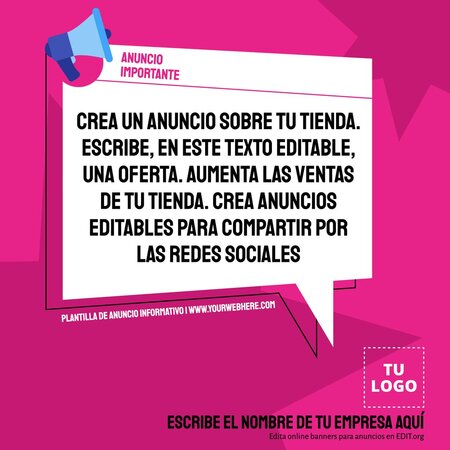 Plantillas gratis para Anuncios Informativos