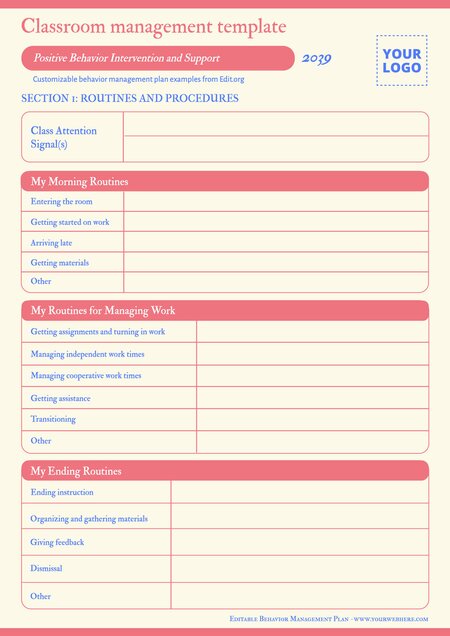 Classroom Behavior Management Plan Examples
