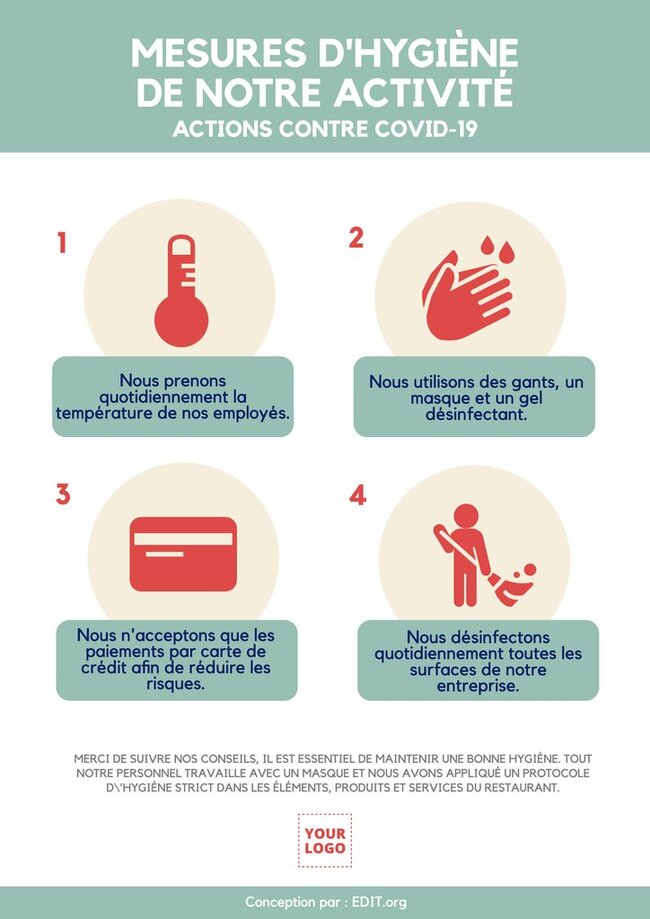 Modèles d'affiches d'information sur le coronavirus