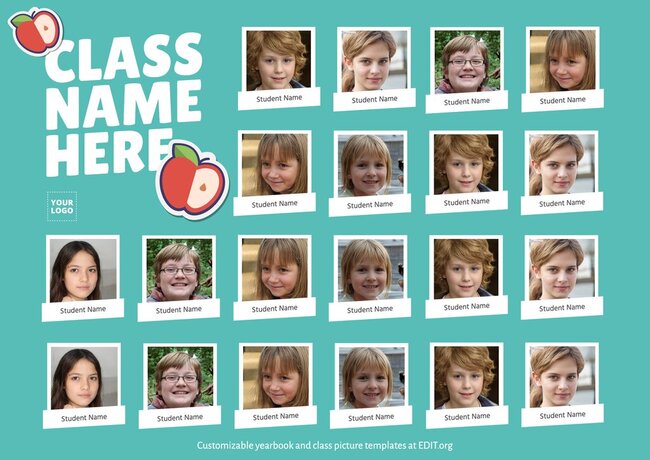 Customize free school class photo templates