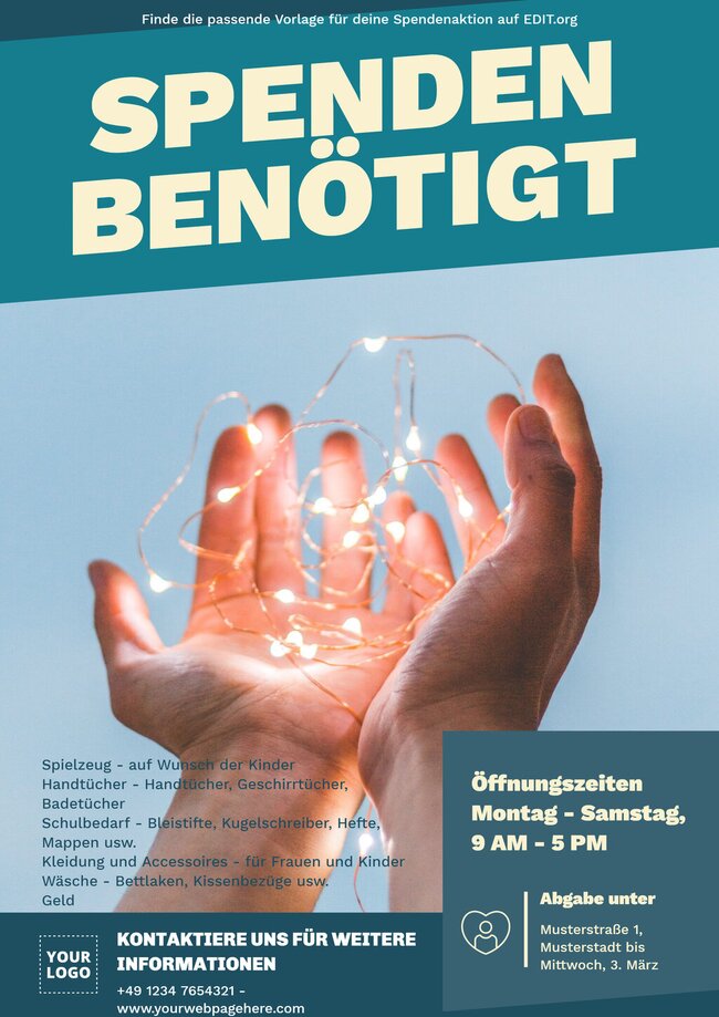 Bearbeitbare Vorlagen für Fundraising-Flyer