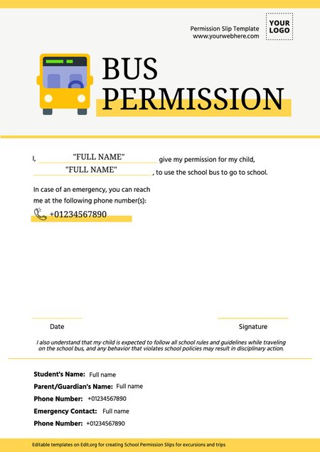 Printable Field Trip Permission Slip Templates