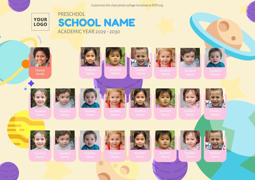 Customize Free School Class Photo Templates