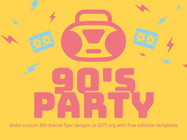 90s Theme Party Flyer Templates