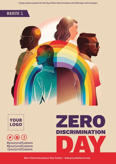 Zero Discrimination Day Poster Templates