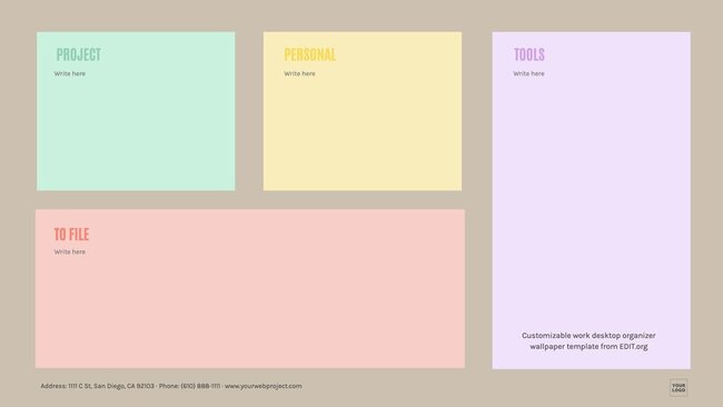Individuelle Desktophintergründe mit Organizer online bearbeiten