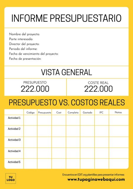 Edita plantillas para informes