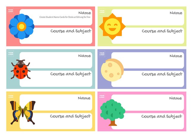 Editable Desk Name Tags for Students