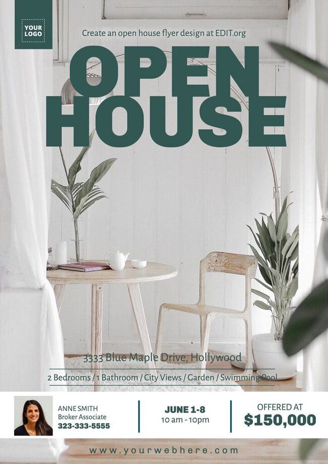 Customize Open House flyer templates for Real Estate