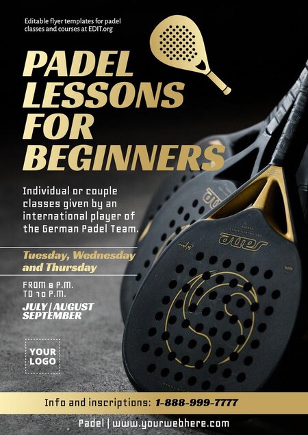 Padel Flyer Designs to Customize Online