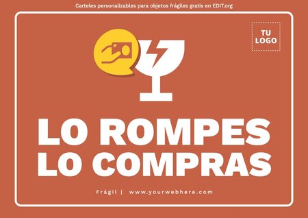 Crea un cartel de Frágil para imprimir gratis