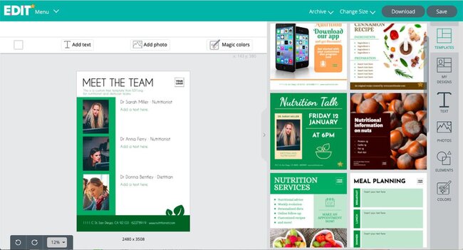 Editable Nutritionists and Dietitians Designs Online