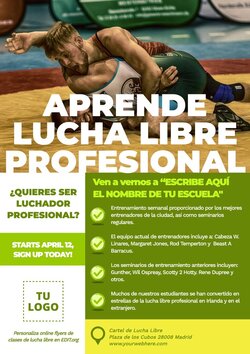 Diseña un flyer de Lucha Libre con plantillas online