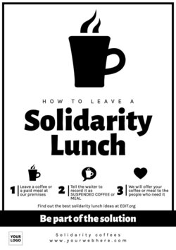 Solidarity Lunch posters for cafes & restaurants