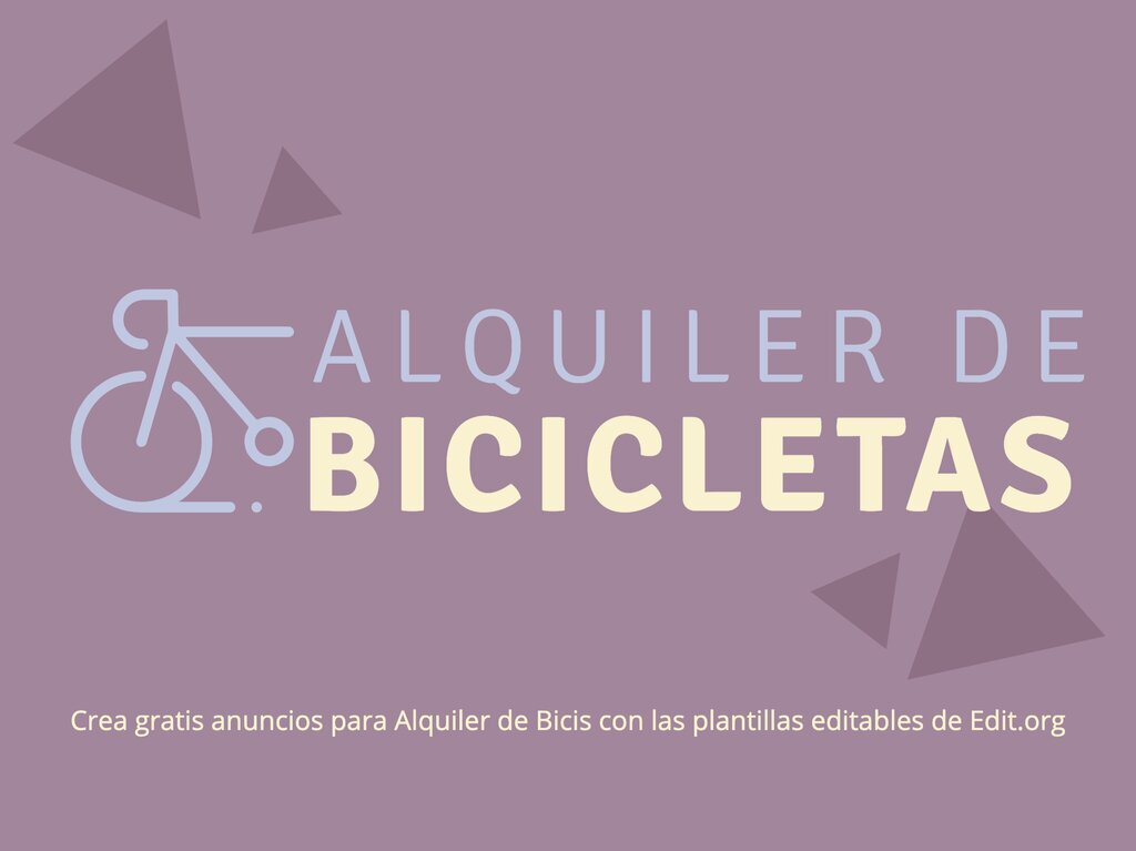 Alquiler de Bicicletas: crea carteles con plantillas online