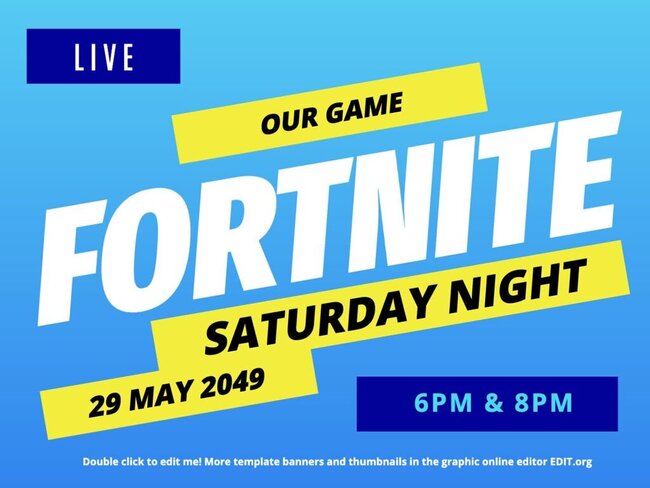 Editable Fortnite Banner and Thumbnail Templates