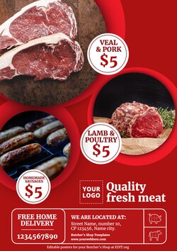 Free Butcher Shop Poster Templates
