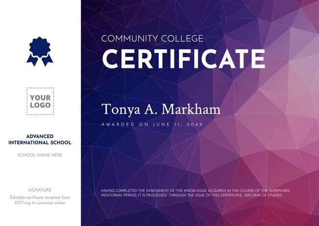 Diploma and Certificate Templates