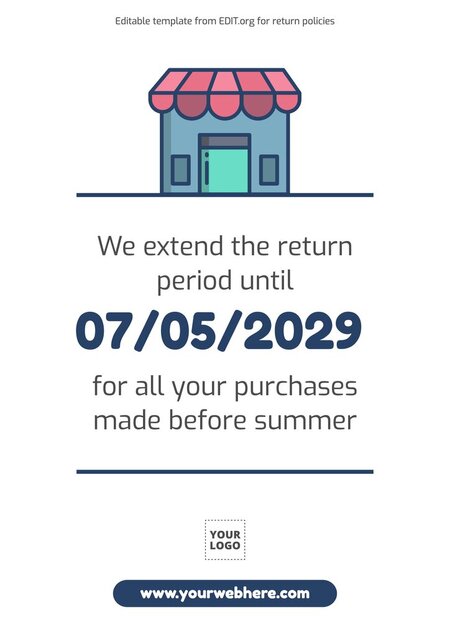 Customize a No Refund Policy sign for your business